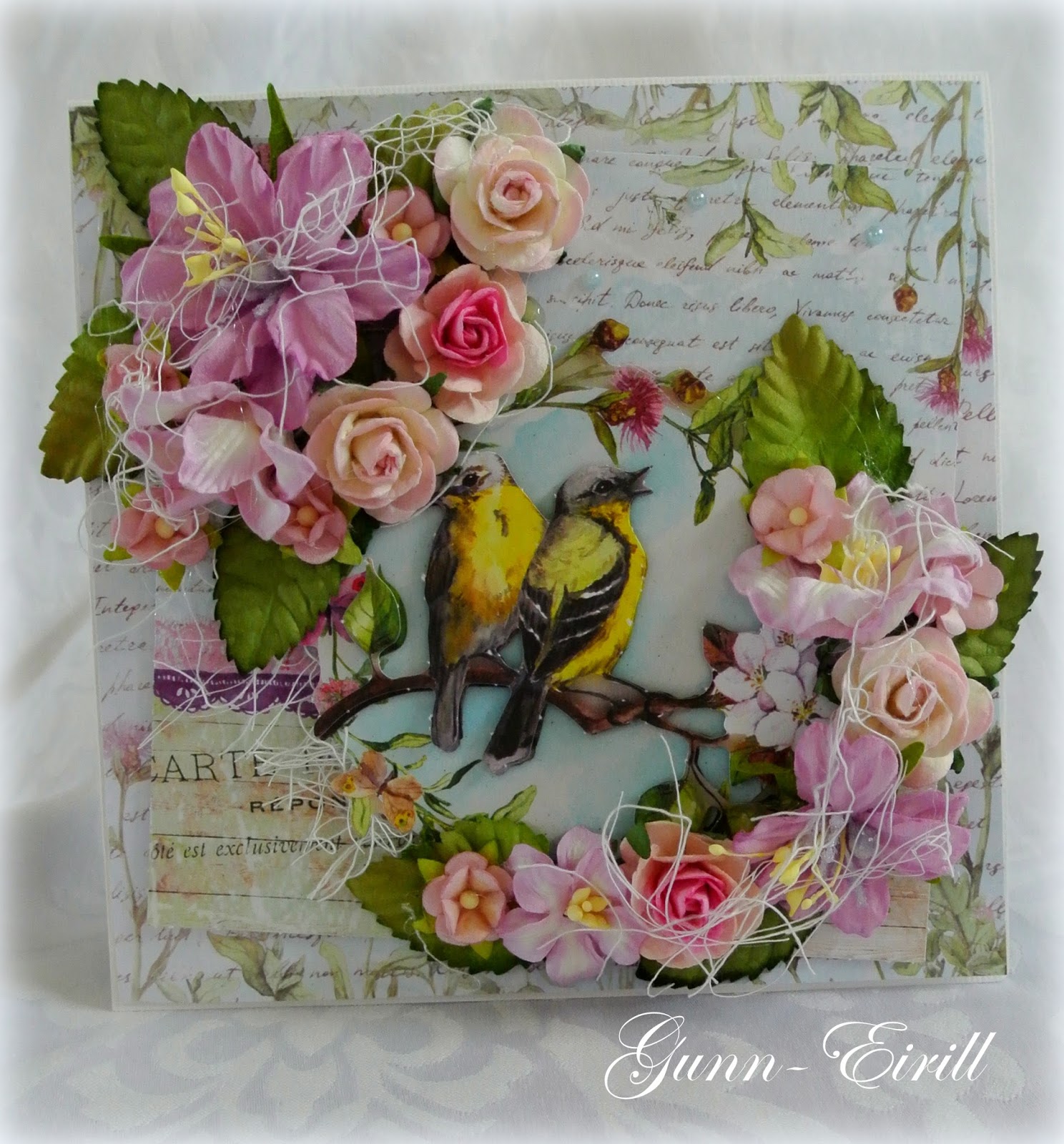Gunn-Eirill`s Paper Magic: Flower and birds/DT Wild Orchid Crafts