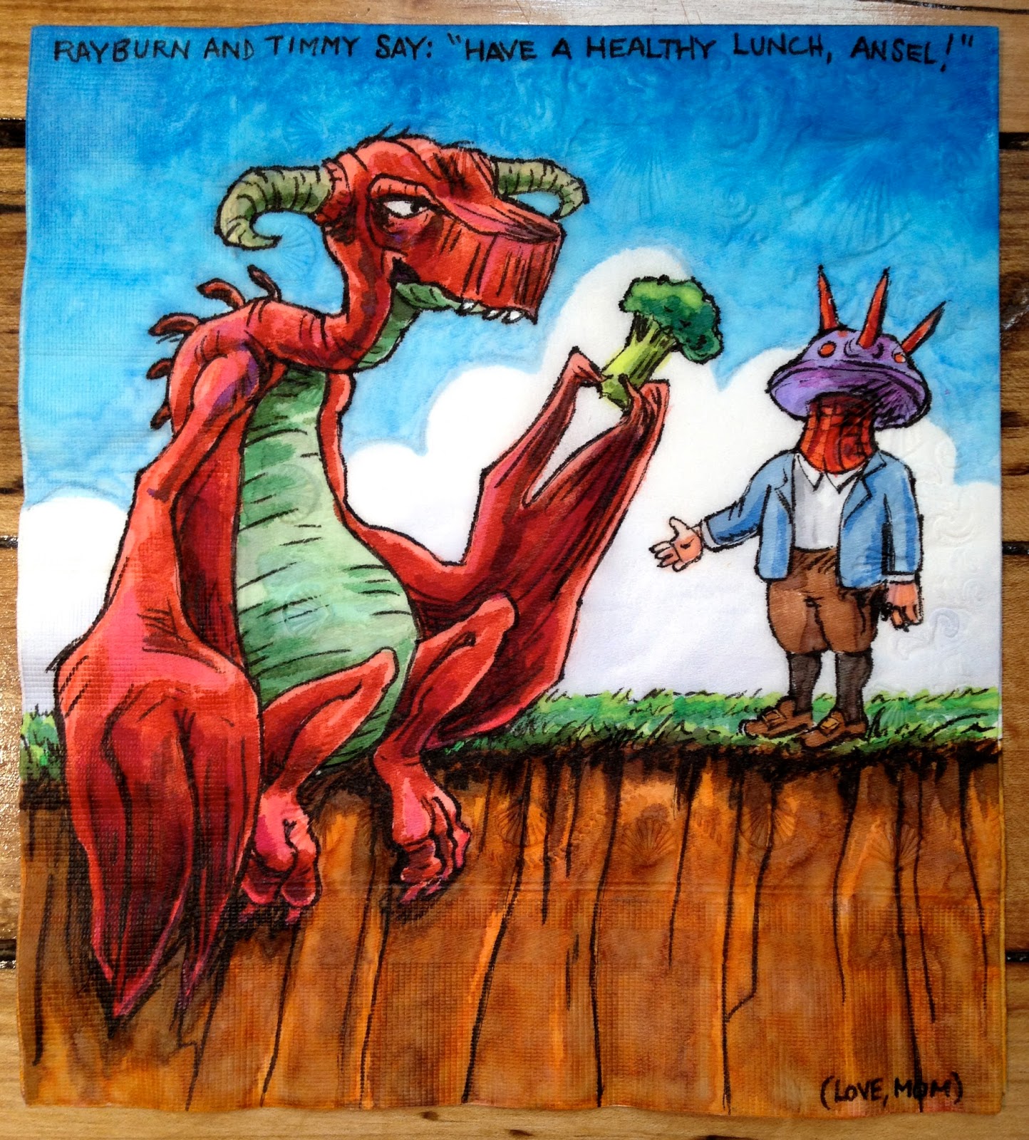 Daily Napkins: Rayburn and Timmy from "Monster on the Hill"