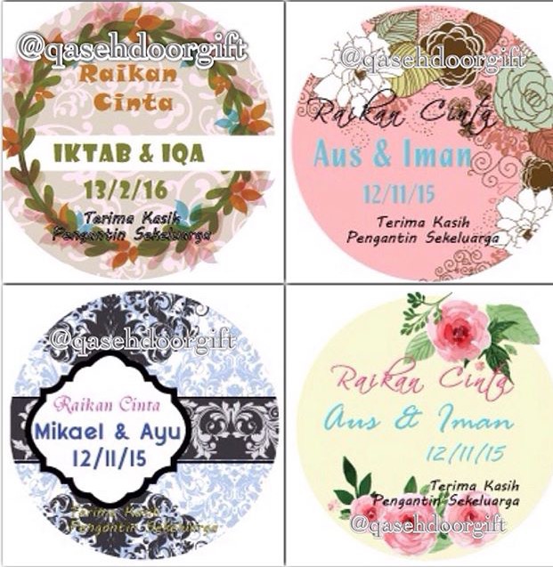 Qaseh Doorgift (No. SSM: SA0406709-W): Sticker Bulat & Thank You Tag