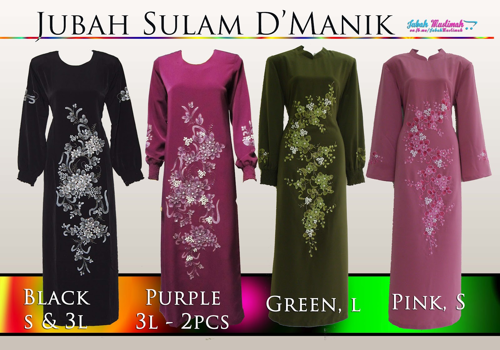 Jubah Muslimah Official: Jubah Sulam Manik & Benang Elegant. Limited ...