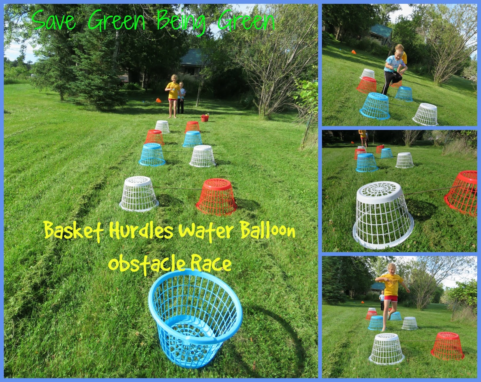 Save Green Being Green: Basket Hurdles Balloon Obstacle Race