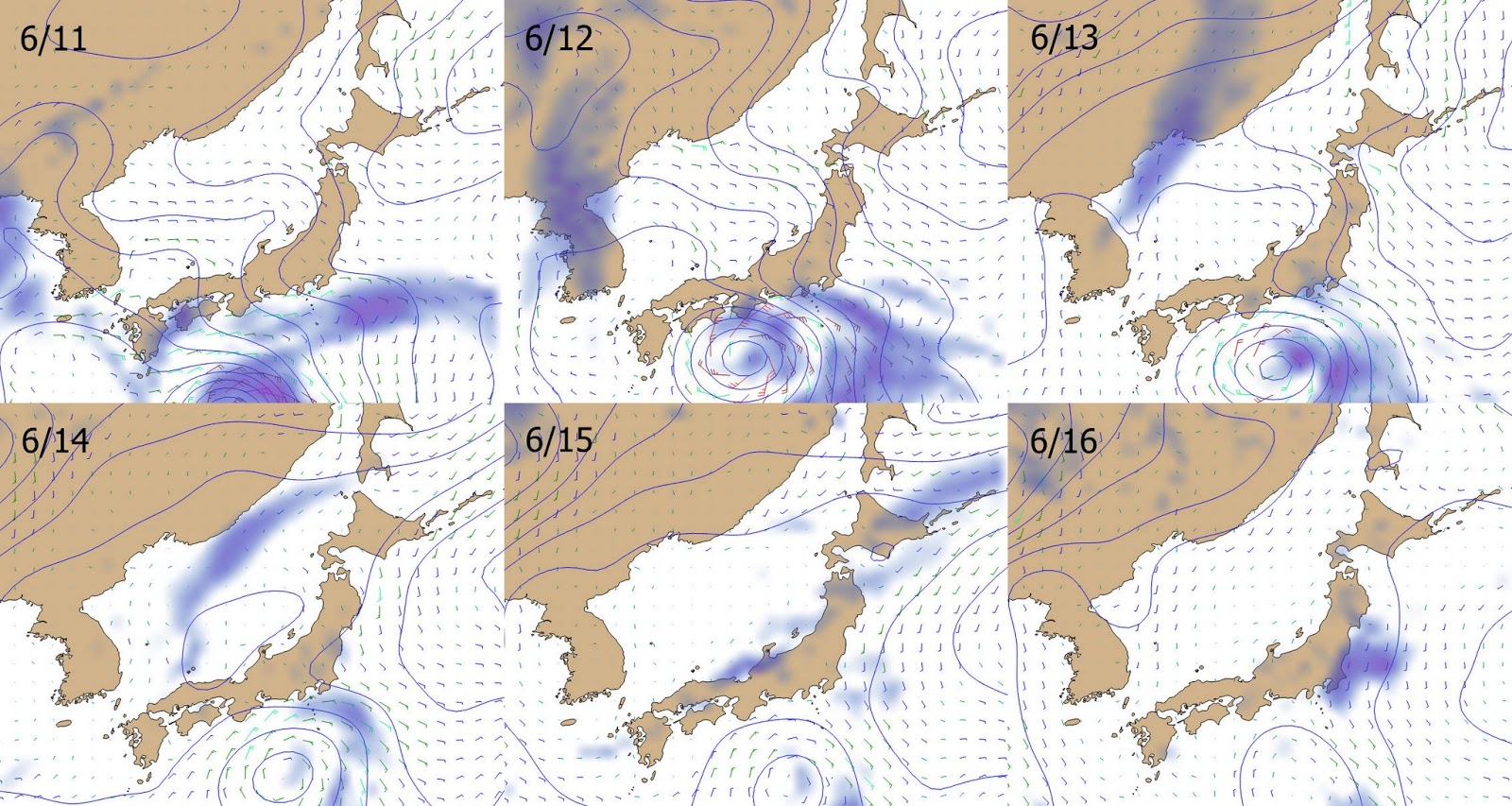 海へ山へ川へ！: 御蔵島、台風直撃か!? 進路予想、UGRIBvs気象庁。