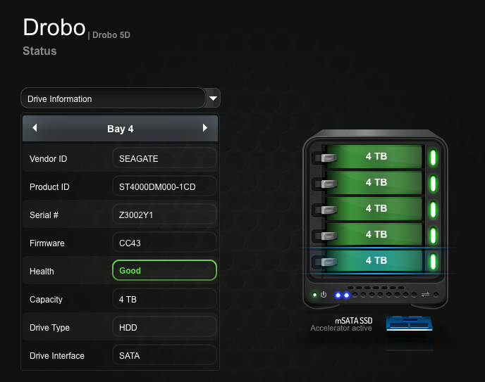 Fortysomething Geek: Drobo 5D update. Now with five 4 TB drives