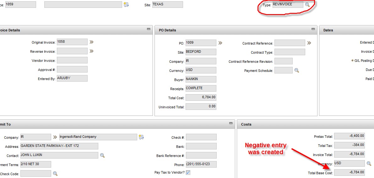 AmatuerMAX: Invoice Reversal in MAXIMO 7.5