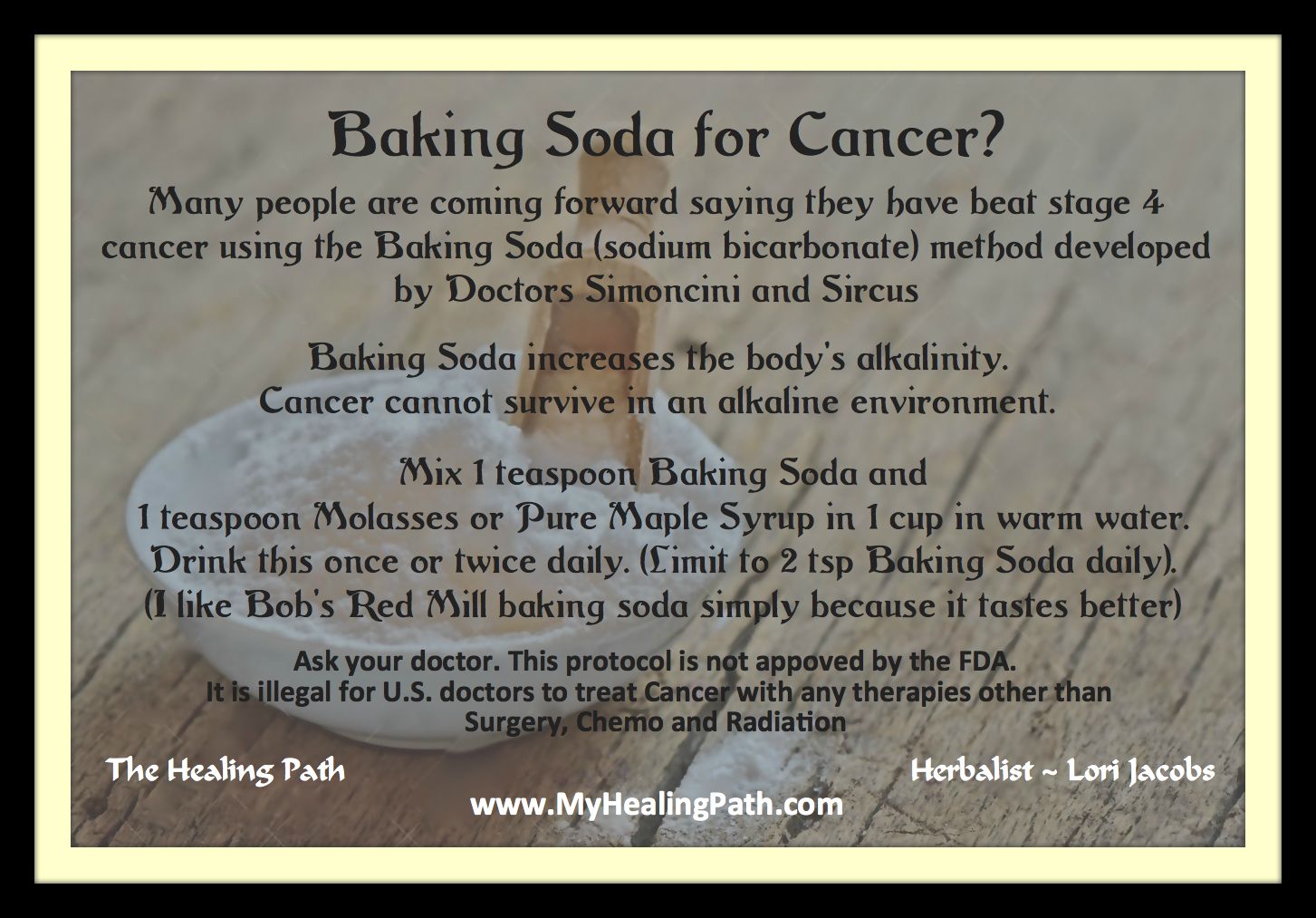 BAKING SODA CANCER TREATMENT ~ ONE STOP CANCER SOLUTION