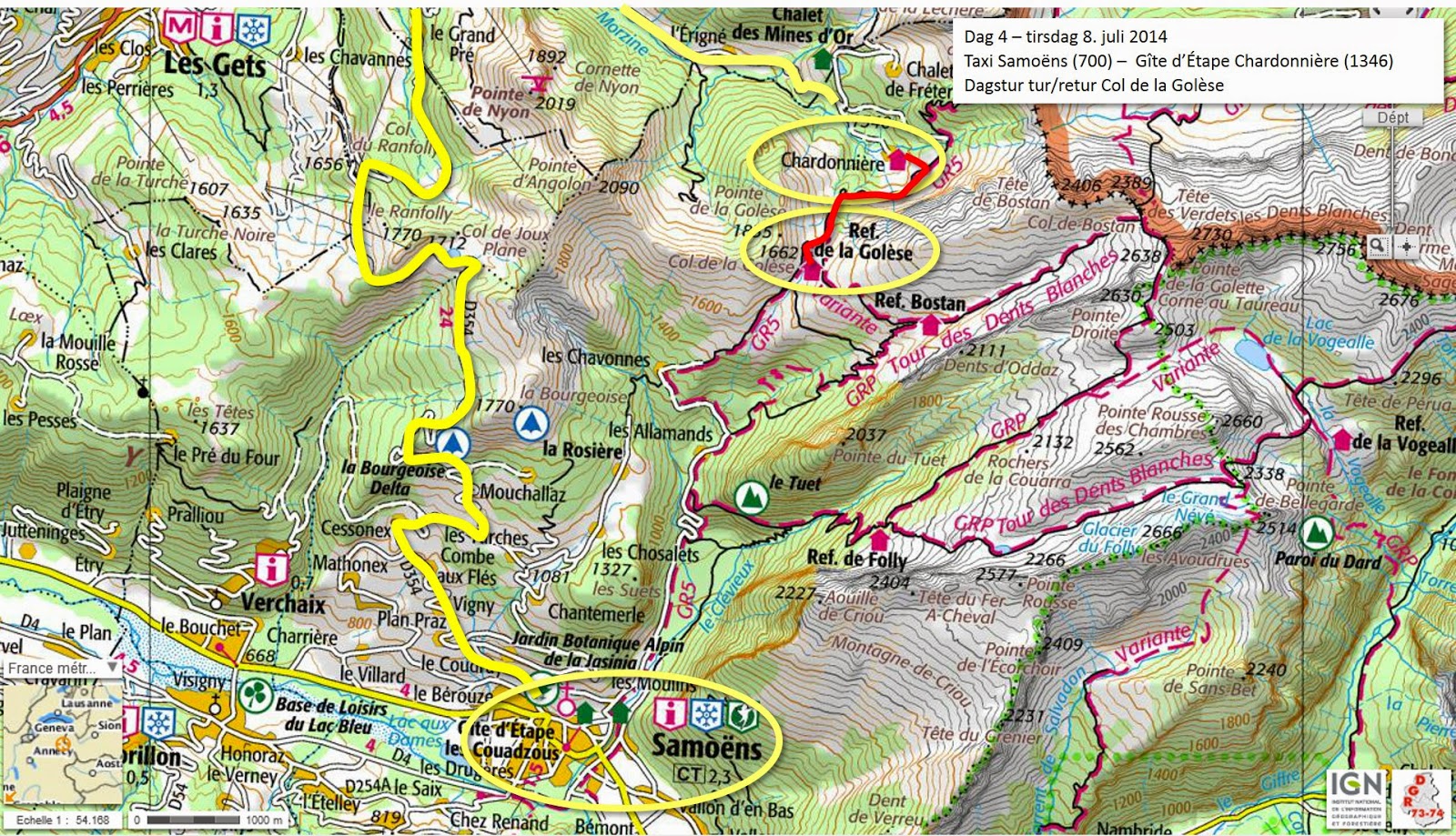 Over alle hauger: 2014 GR5: French hills between Chamonix and Lac Léman