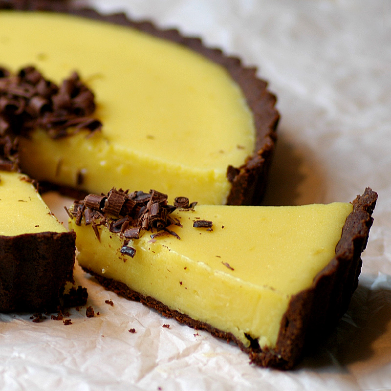 Savoring Time in the Kitchen: Lemon Tart with Chocolate Almond Crust