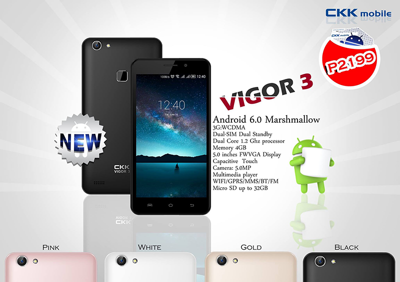 CKK Mobile Vigor 3 Announced, Another Marshmallow Phone For 2199 Pesos