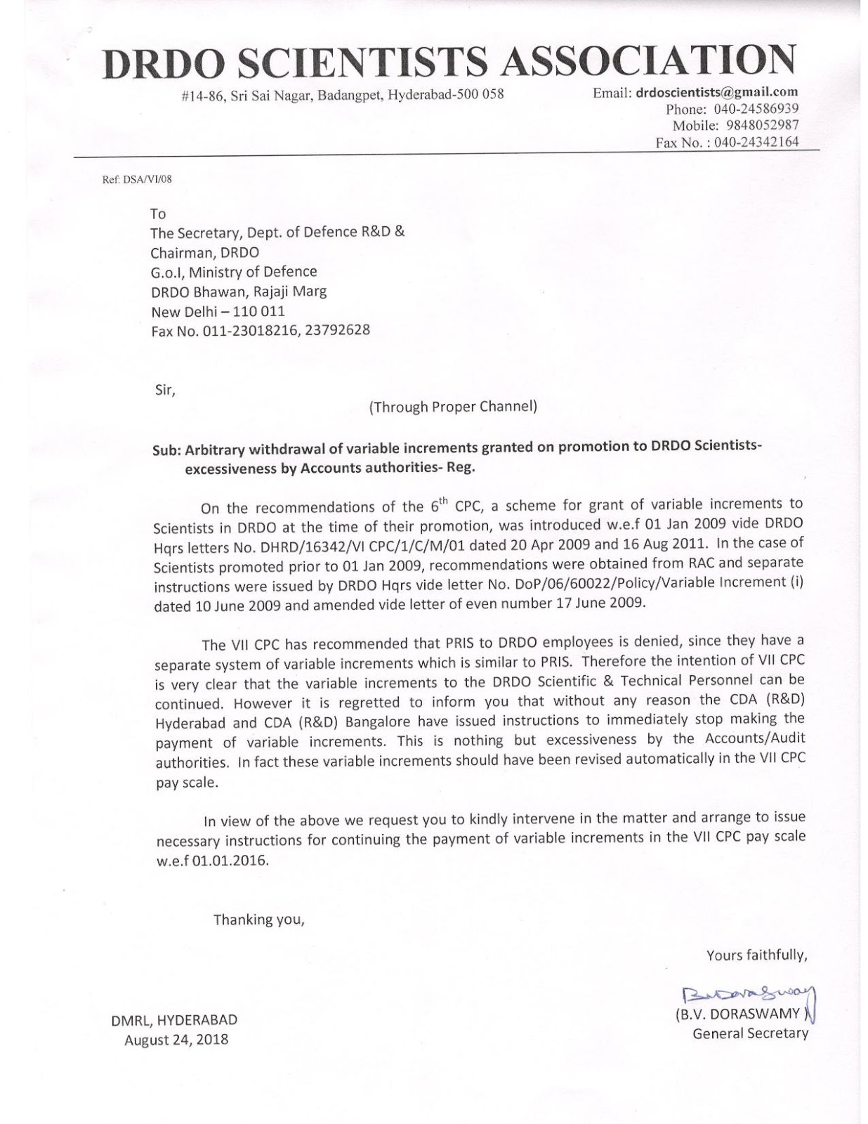 DRDO SCIENTISTS ASSOCIATION: 2018