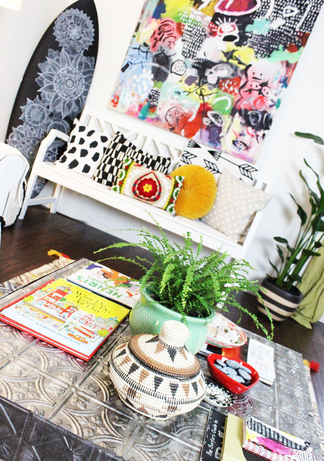 alisaburke: tin tile coffee table