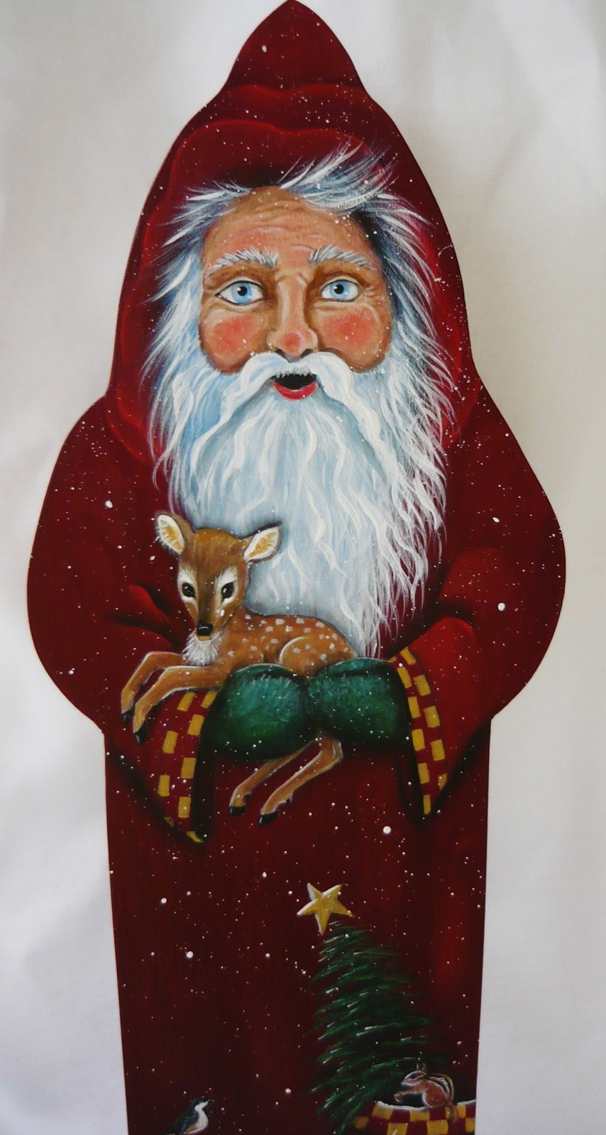 MAGIC BRUSH STUDIO: Original Hand painted~ Woodland Santa ~on e-Bay ...