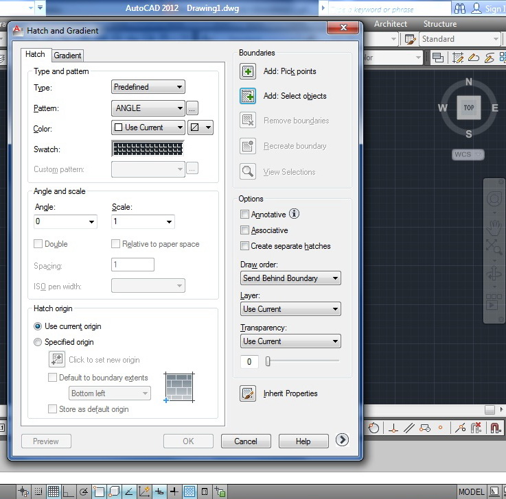 AUTOCAD DRAWINGS: เมื่อ Dialog Box ของ Hatch หาย
