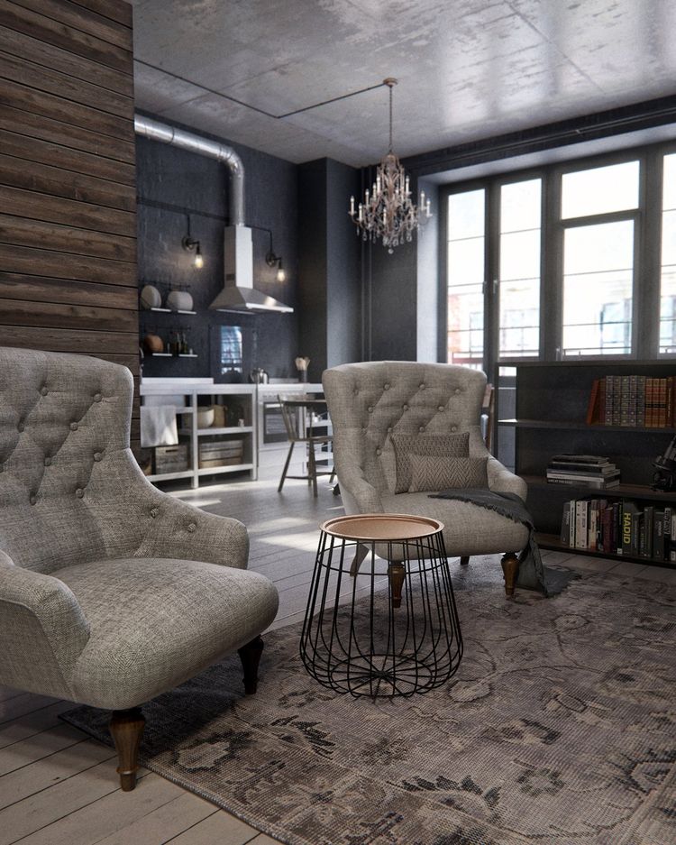 Dark interiors in Moscow by INT2 Architecture