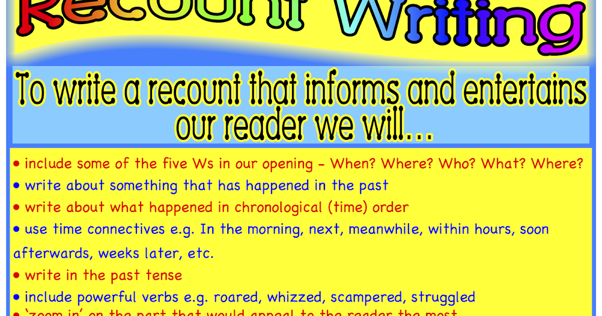 Ms Alisons Blog: Recount writing
