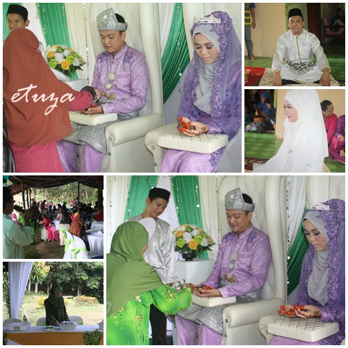 Budaya Merenjis Air Mawar Kepada Mempelai Dipersandingan.