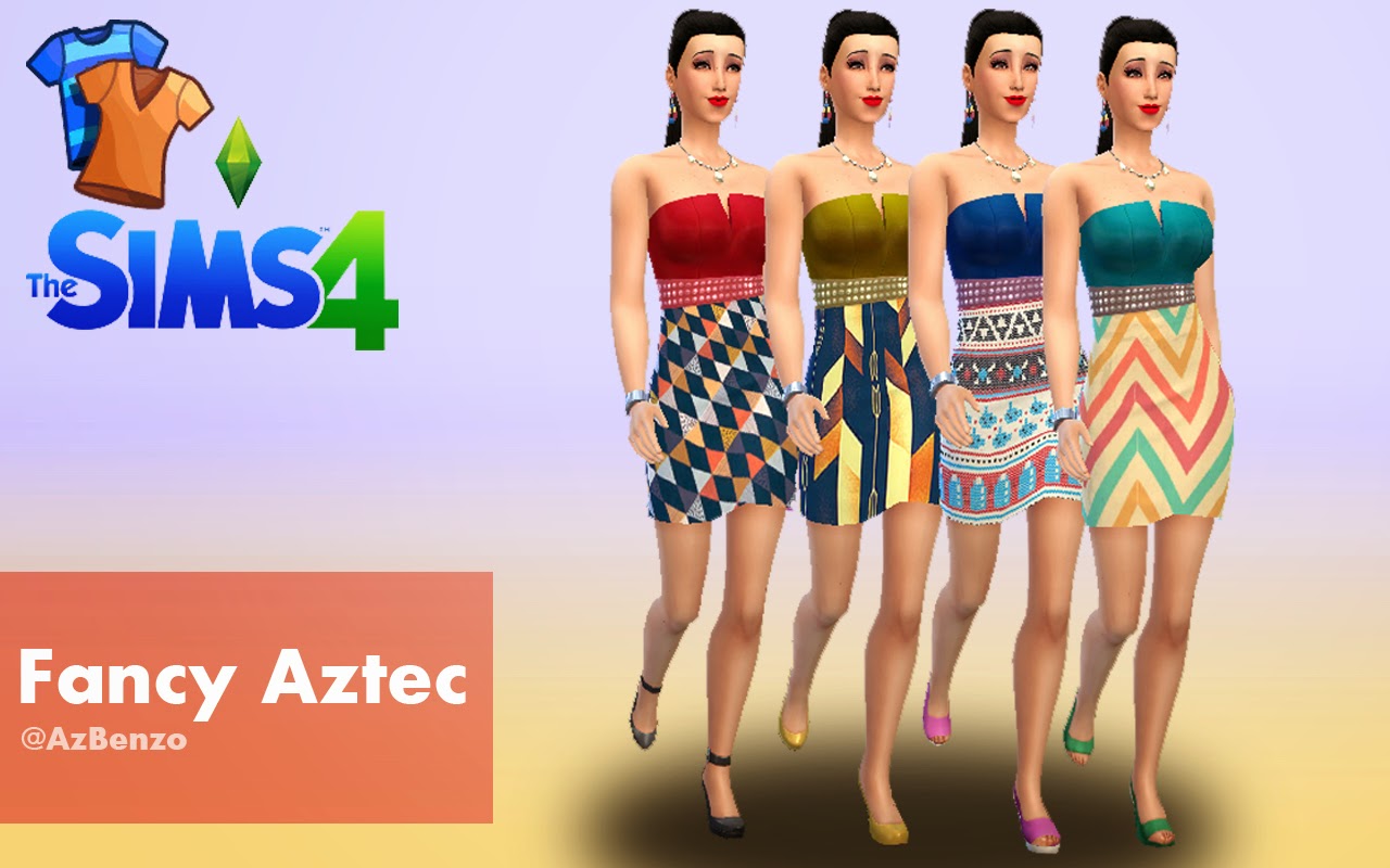 The Sims 4 Custom Content: Fancy "AZTEC" Dress Design