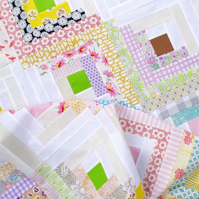 Red Pepper Quilts: Log Cabin Quilt ~ Fields and Furrows