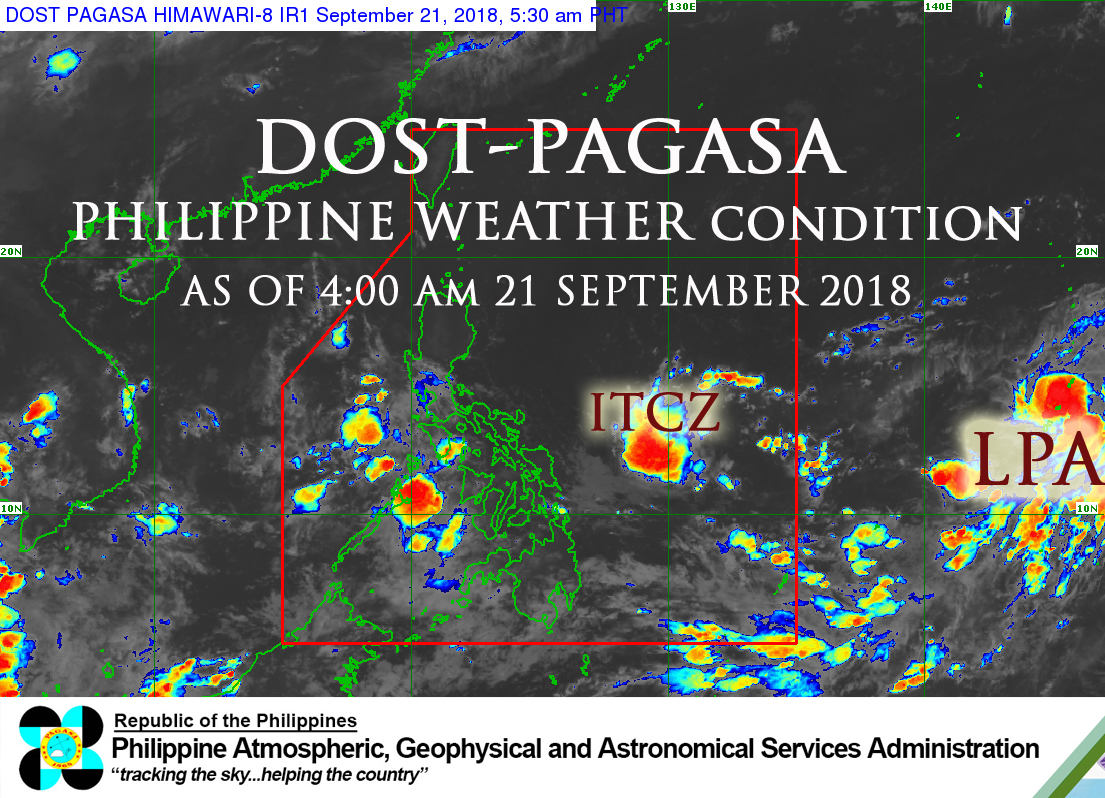 PAGASA Weather Update for LPA & ITCZ as of 4:00 AM 21 September 2018 ...