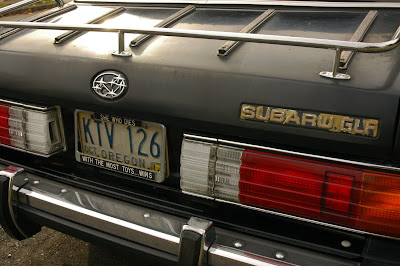 OLD PARKED CARS.: 1982 Subaru GLF Coupe.