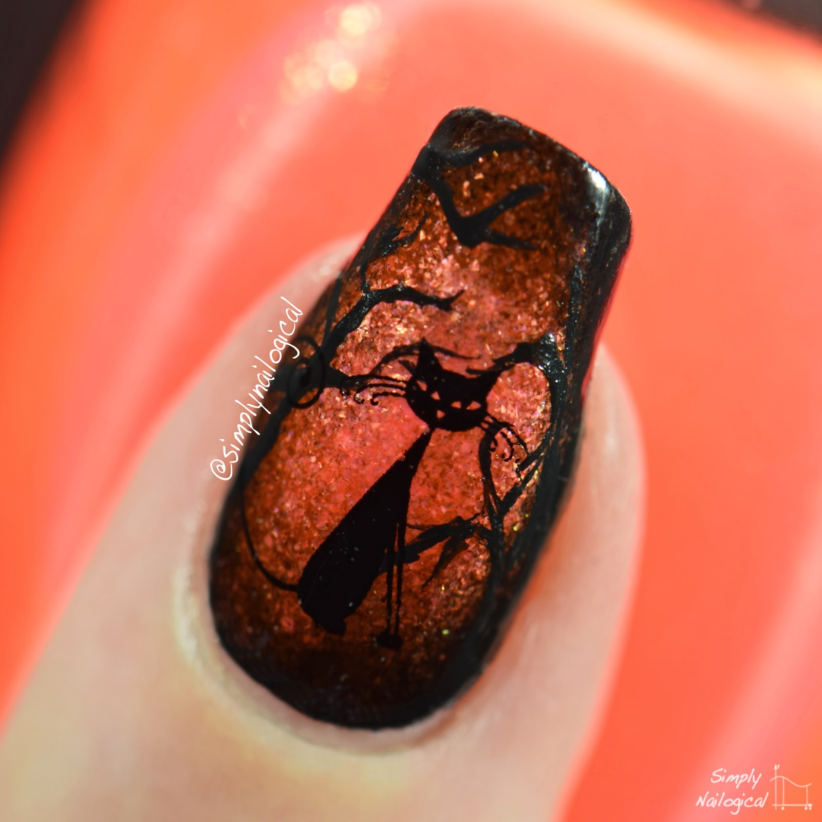Simply Nailogical: Glowing Halloween cat nails
