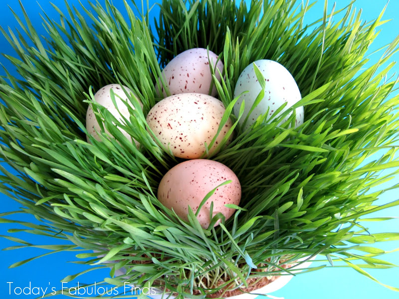 Today's Fabulous Finds: Three Easter Wheat Grass Centerpieces and an Update