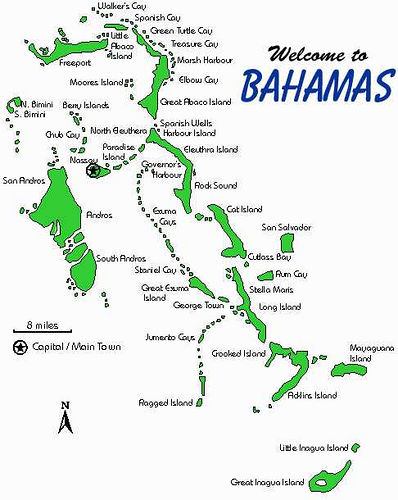 Mapa de Las Bahamas