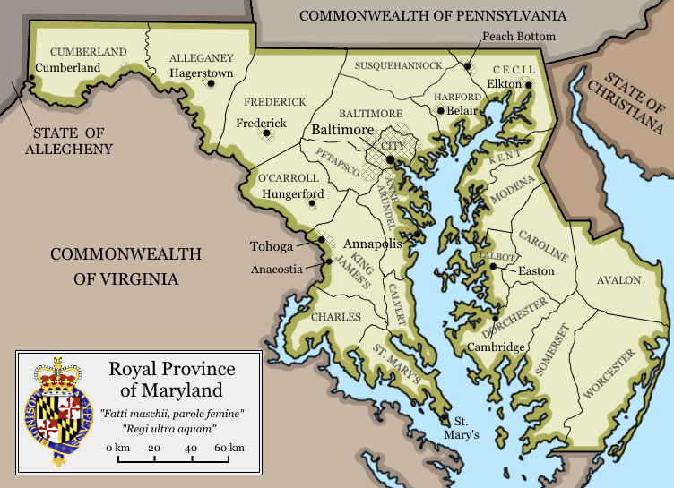 Alternate History Weekly Update: Map Monday: Royal Province of Maryland ...