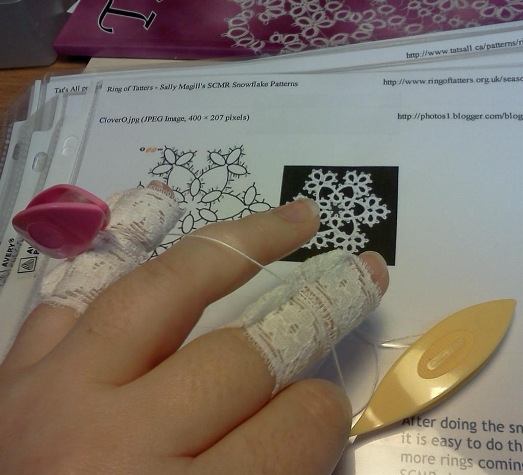 Honey Bee's Bliss: Lace Finger "Shields"