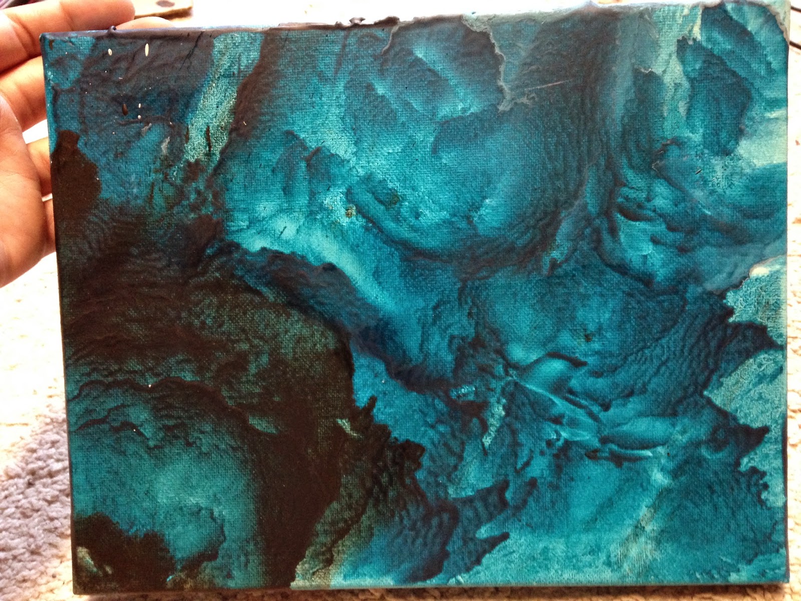 Black And White Melted Crayon Art