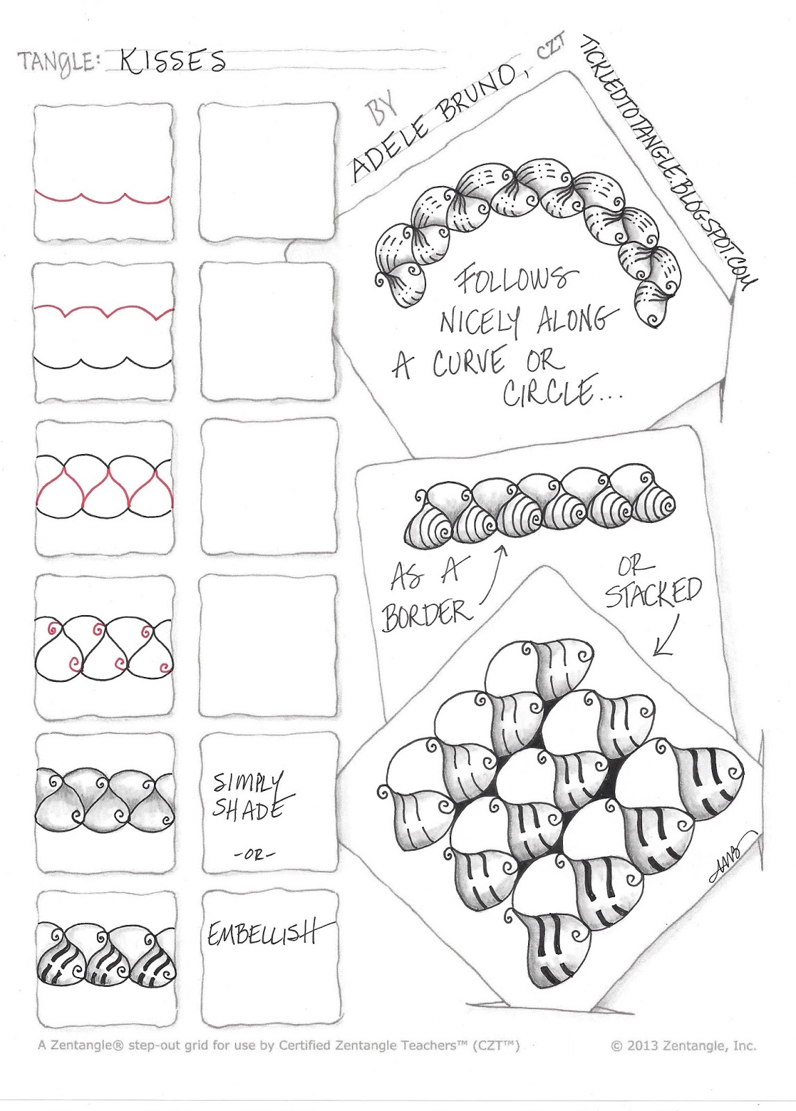 Tickled To Tangle: Kisses - A New Tangle!