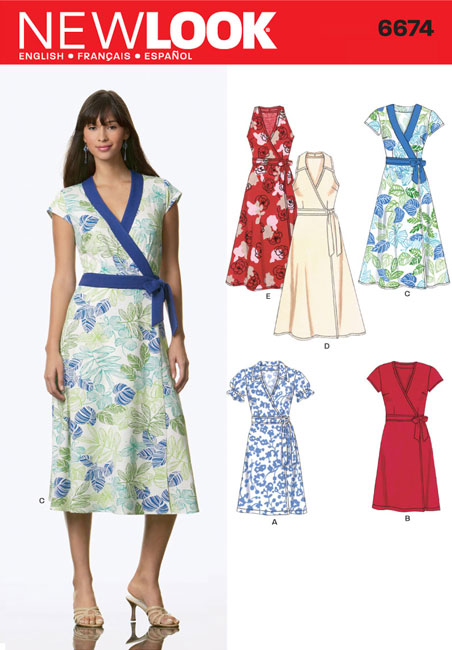 Errant Pear: Finished wrap dress - New Look 6674