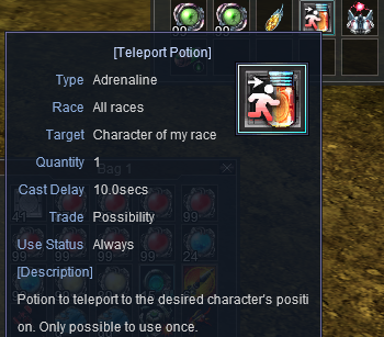 RF Online: Teleport and Call Potion no delay