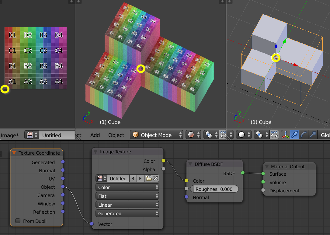 Blender Cycles : Generated, Object 貼圖座標, Mapping 問題