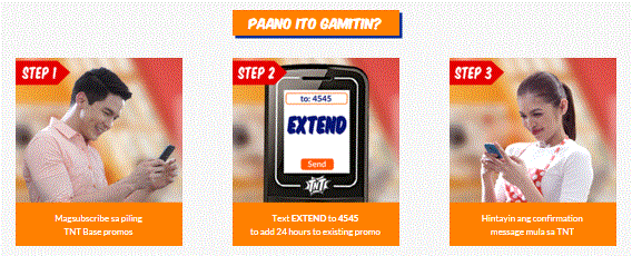 List of TNT Promos that can be EXTENDED by sending EXTEND to 4545