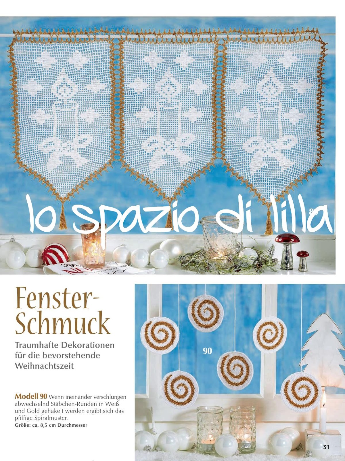 lo spazio di lilla: Natale all'uncinetto: stelline e tendina a filet ...