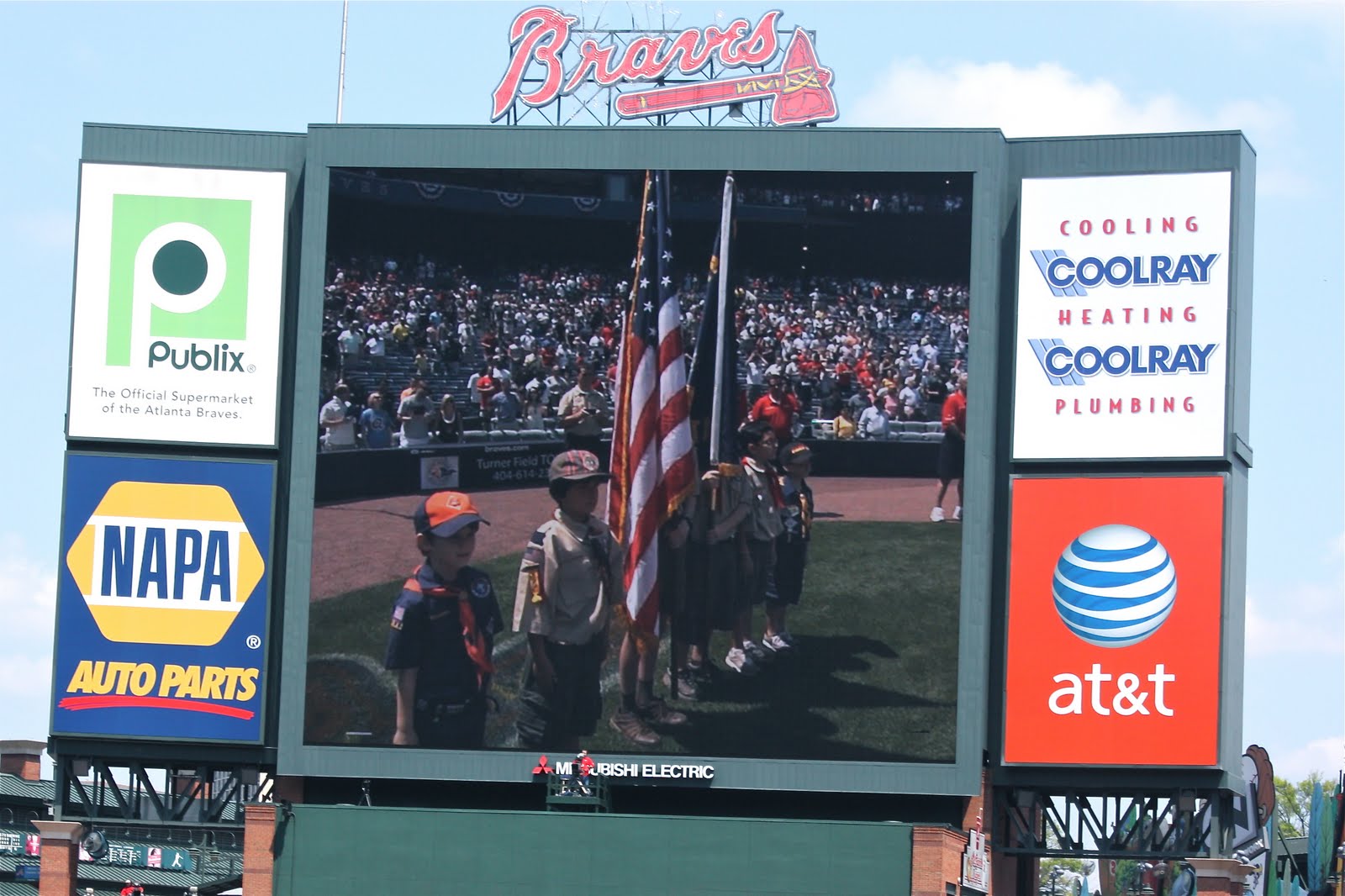 Cub Scouts Pack 471 Den 11/12: Color Guard at the Braves Game