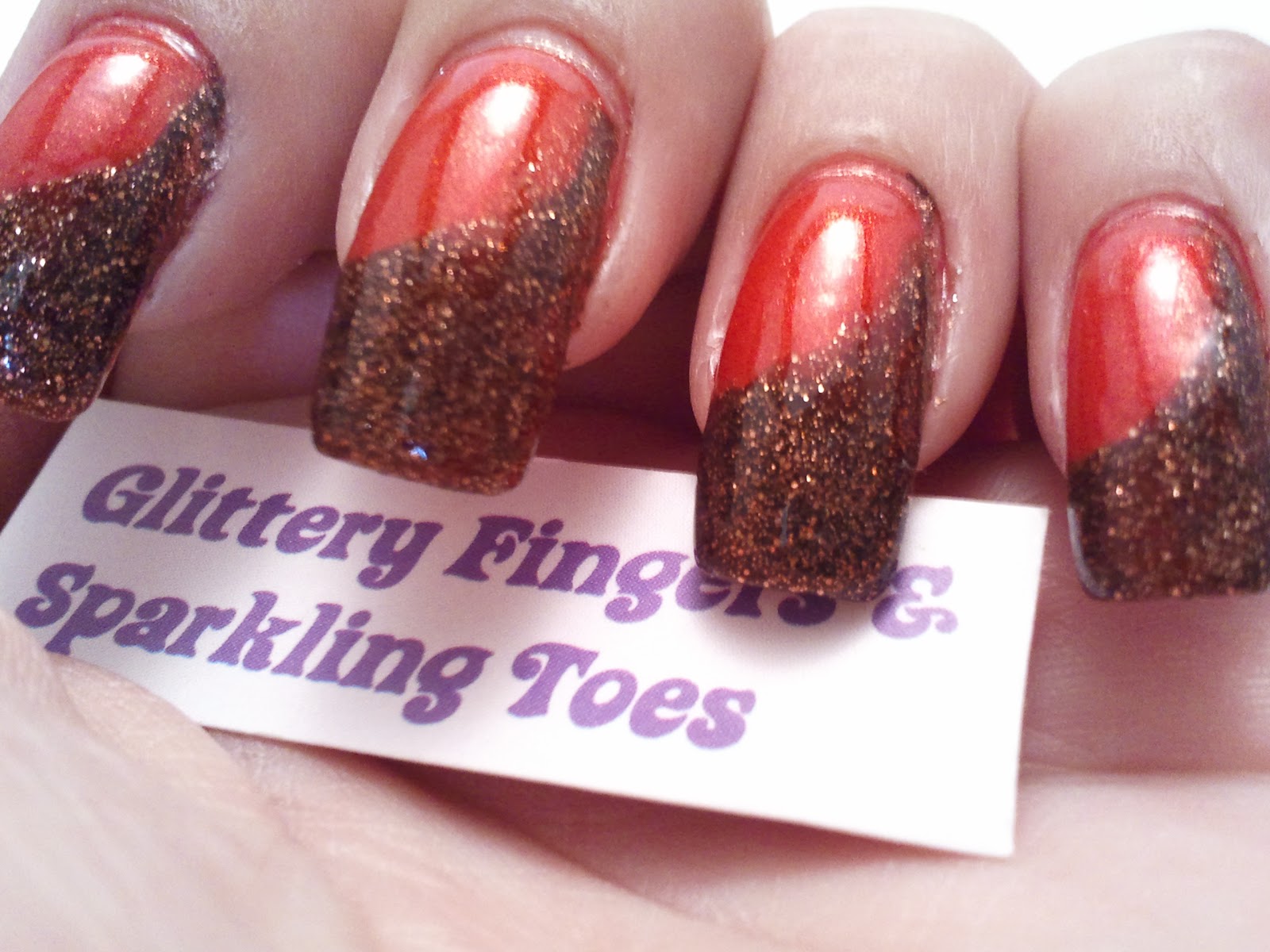 Glittery Fingers & Sparkling Toes: Thanksgiving French Tip