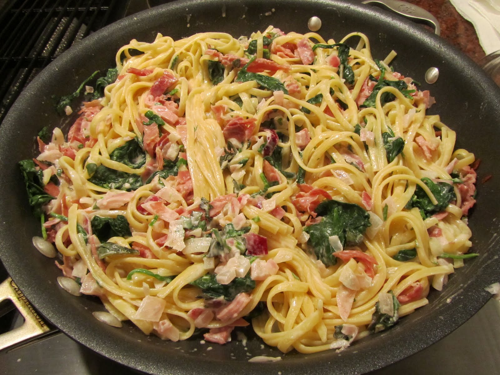 Galson Family Cookbook: Linguini With Goat Cheese Proscuitto and ...