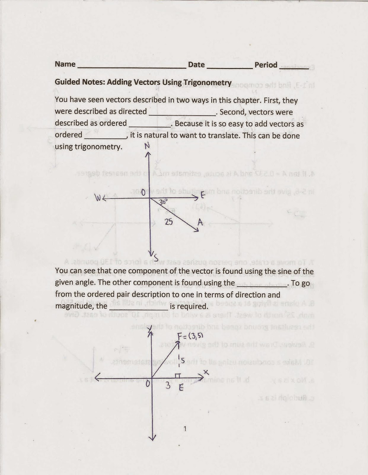 Geometry, Common Core Style: Section 14-7: Adding Vectors Using ...