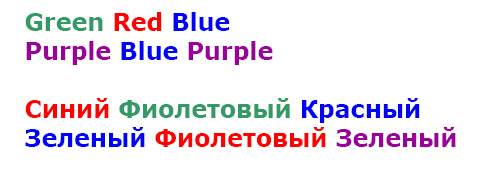 TIL The Stroop effect (e.g. the printed word "blue" colored in red) was ...