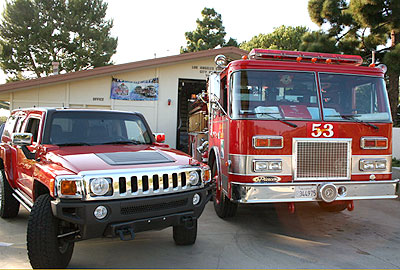 Hummers Online: The Fire Chief drives a red Hummer H3!