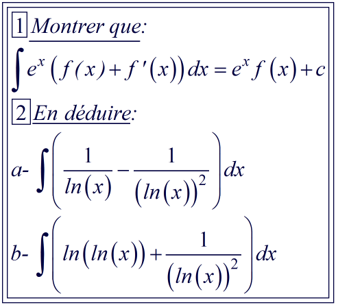 Formules et intégrales.