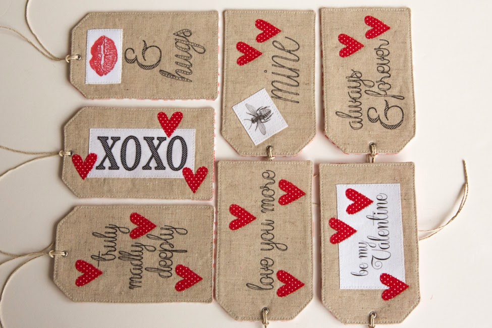 .: Linen Valentine Gift Tags