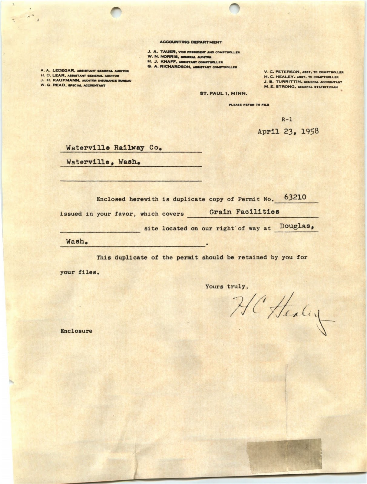 Big Bend Railroad History: Waterville Railway Lease Transfer