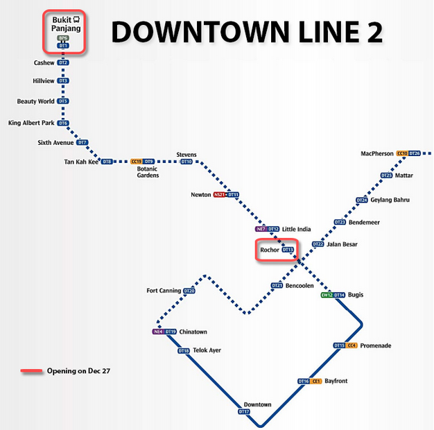 新加坡地铁Downtown Line 2，12月27日正式通车
