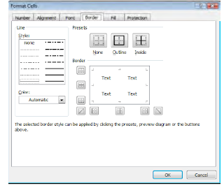 Bagaimana cara format bingkai (Border) dan memberi warna sel/range ...