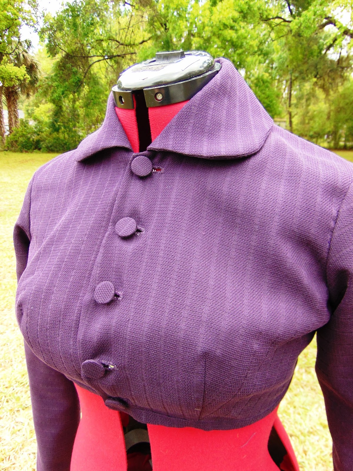 The Antique Sewist: Simple Regency Spencer Jacket - Purple Silk