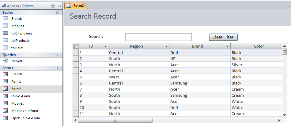 Applied Knowledge: Access VBA- Filter a subform Applied Knowledge: Access VBA- Filter a subform