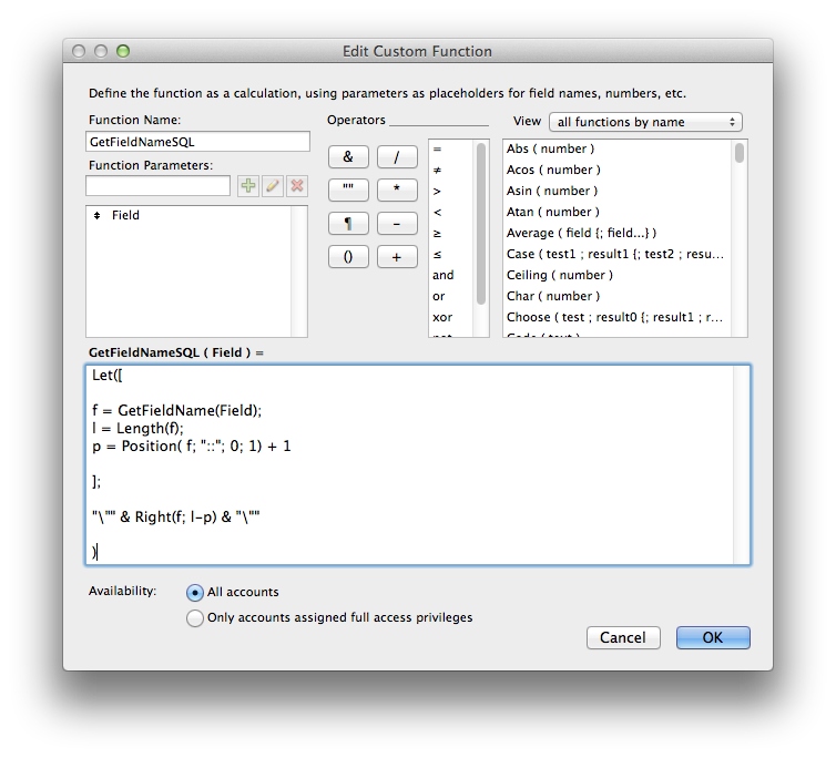 Kalle Samuelsson Dynamic Field Names When Using Executesql In Filemaker