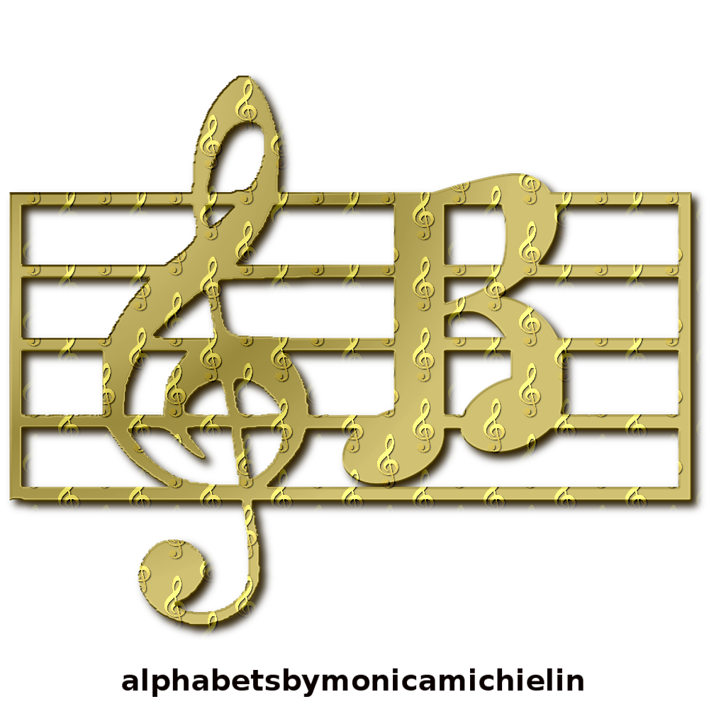 M. Michielin Alphabets: ALFABETO MÚSICA CLAVE DE SOL DOURADA, GOLDEN ...